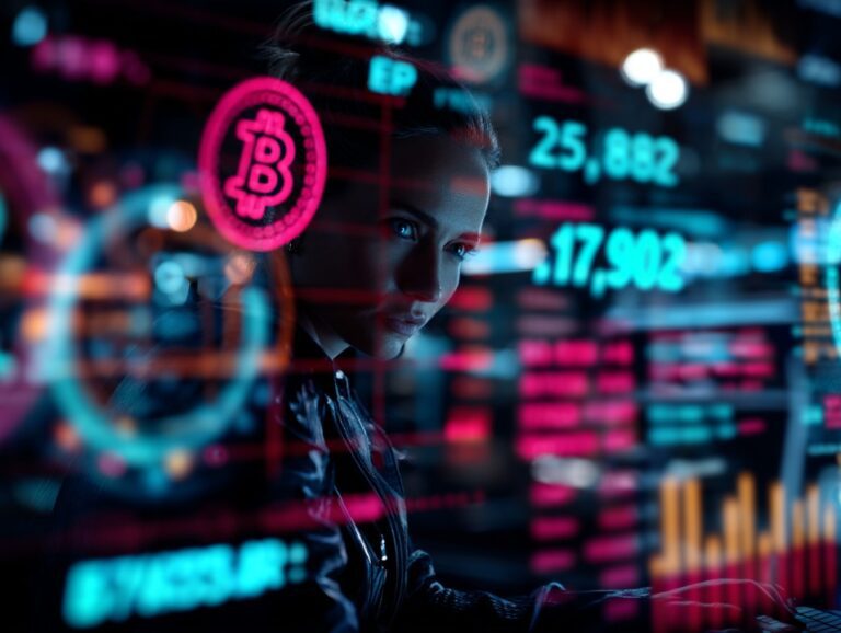 Futuristic Crypto Trader in Neon Digital Workspace - PresentationGO