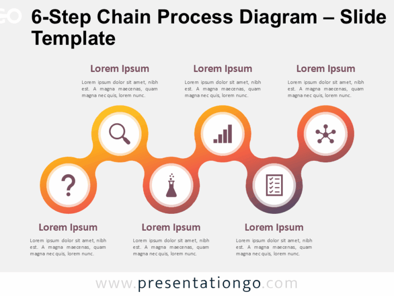 6-Step Chain Process Diagram for PowerPoint & Google Slides