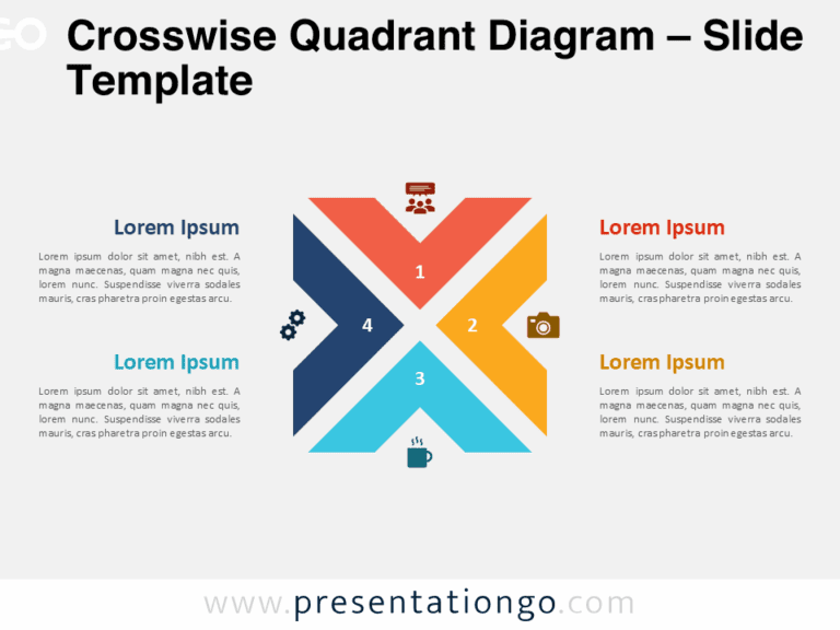 Crosswise Quadrant Diagram for PowerPoint & Google Slide