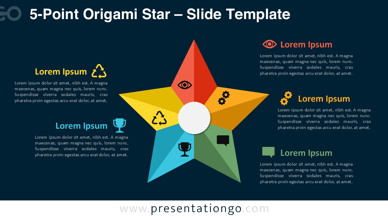 7-Point Origami Star for PowerPoint & Google Slides