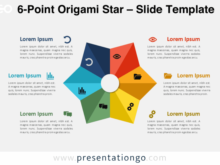 6-Point Origami Star for PowerPoint & Google Slides