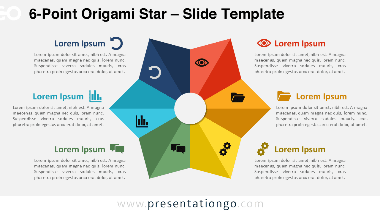 6-Point Origami Star for PowerPoint & Google Slides