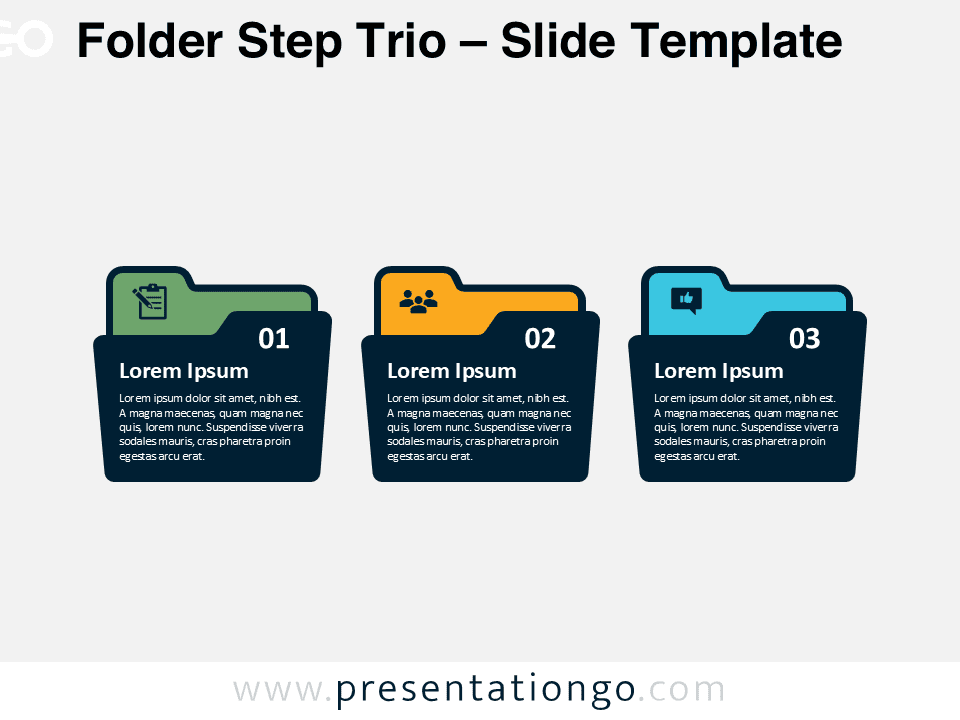 Folder Step Trio Template for PowerPoint & Google Slides