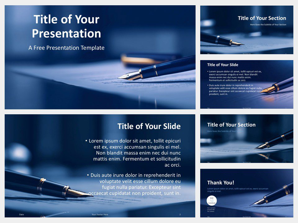 Fountain Pen Template for PowerPoint & Google Slides
