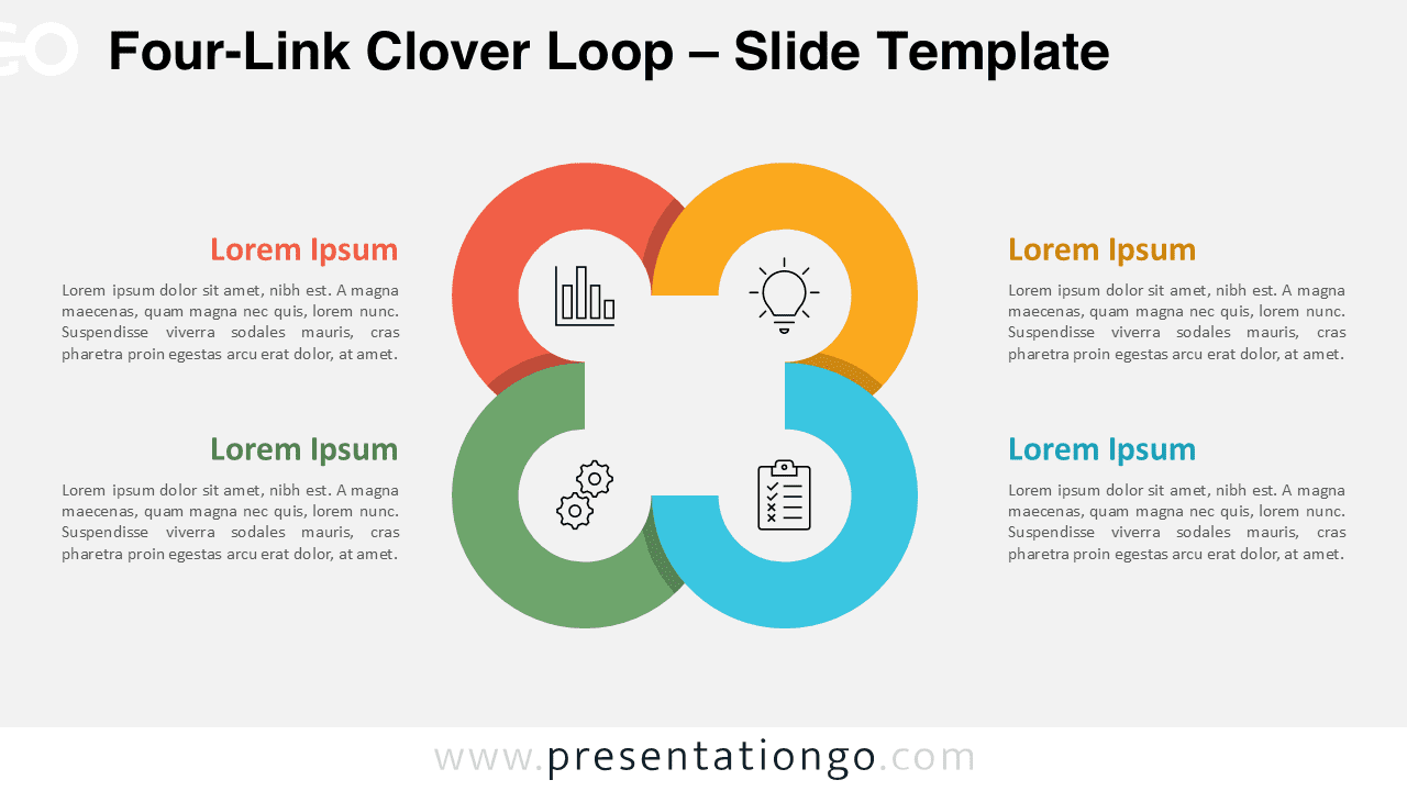 Four-Link Clover Loop for PowerPoint & Google Slides