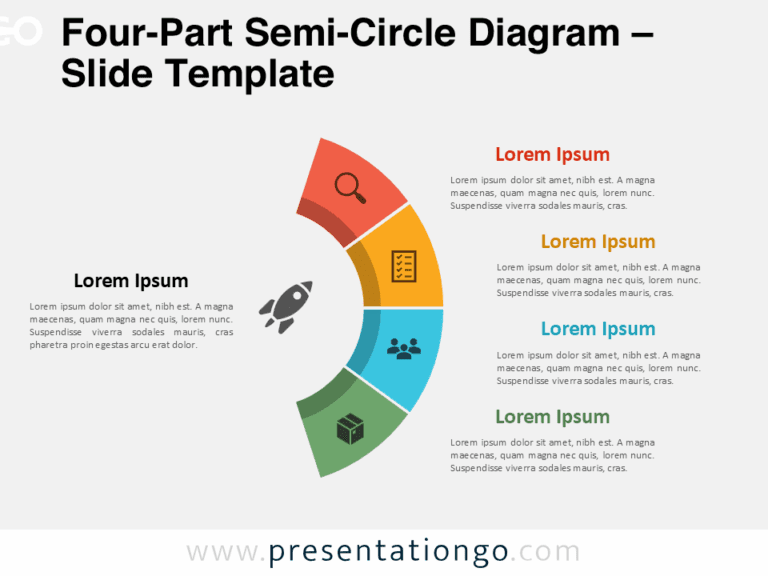 Four-Part Semi-Circle Diagram for PowerPoint & Google Slides