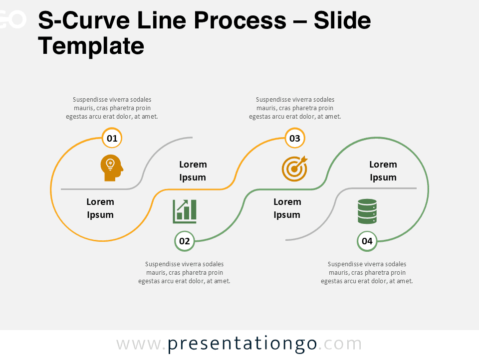 Line Pedestal Process Diagram for PowerPoint & Google Slides