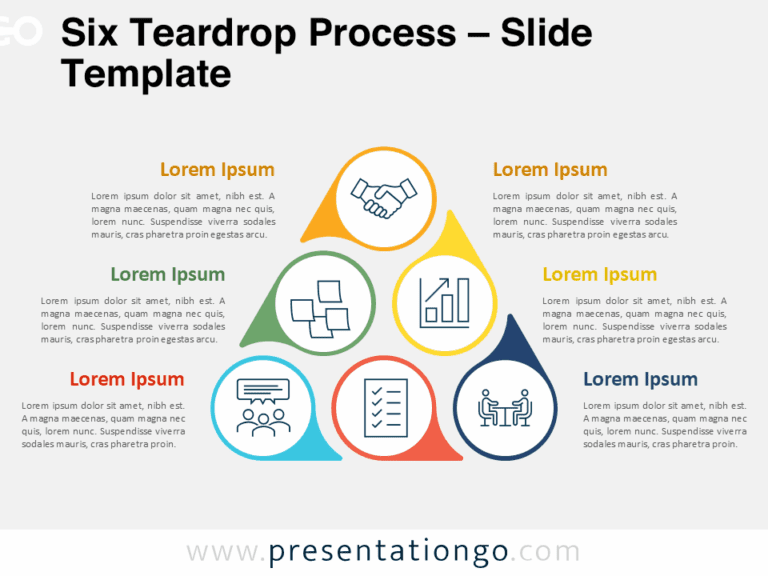 Six Teardrop Process for PowerPoint & Google Slides