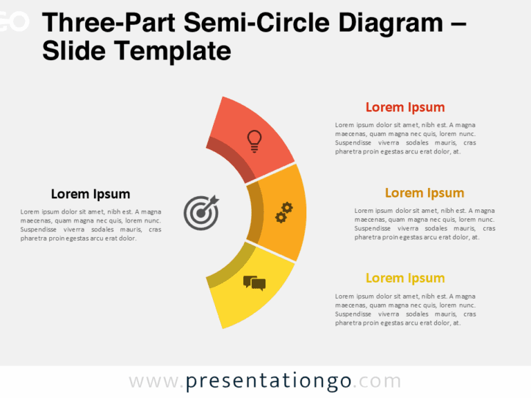 Three-Part Semi-Circle Diagram for PowerPoint & Google Slides
