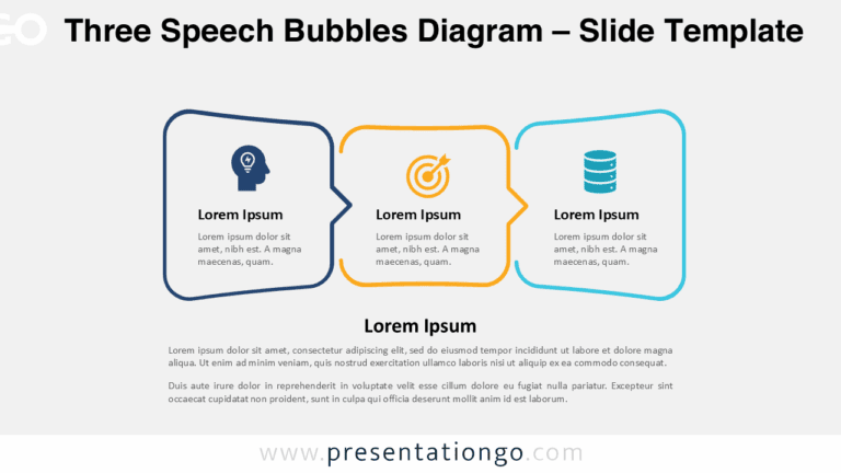 Three Speech Bubbles Diagram for PowerPoint & Google Slides