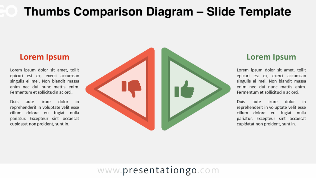 Thumbs Comparison Diagram for PowerPoint & Google Slides