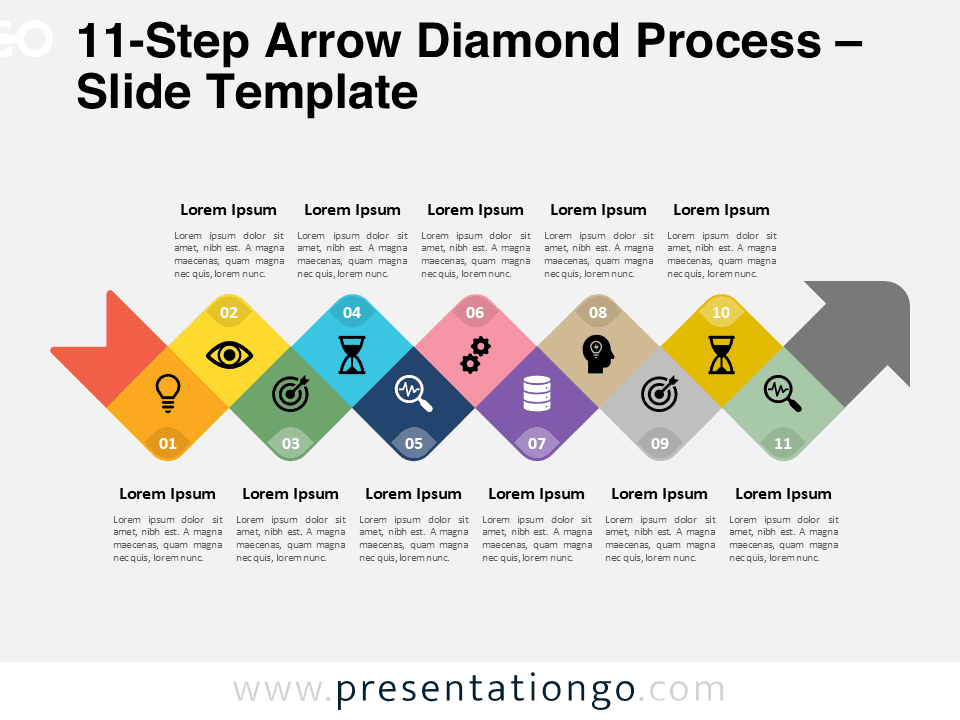 5-Step Arrow Diamond Process for PowerPoint & Google Slides
