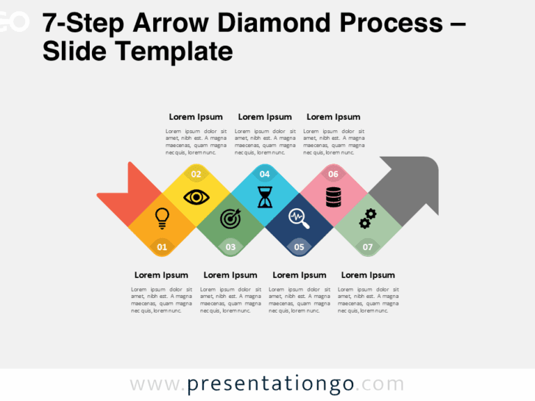 9-Step Arrow Diamond Process for PowerPoint & Google Slides