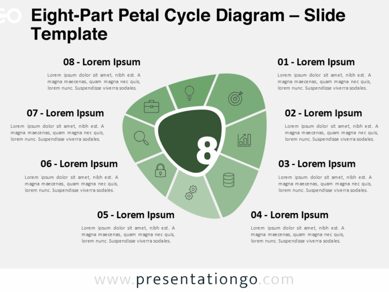 Eight-Part Petal Cycle Diagram for PowerPoint & Google Slides