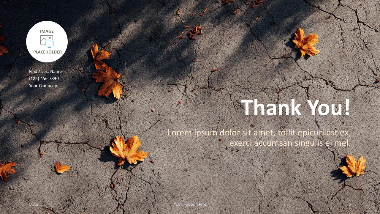 Cracked Concrete Leaves Template for PowerPoint & Google Slides