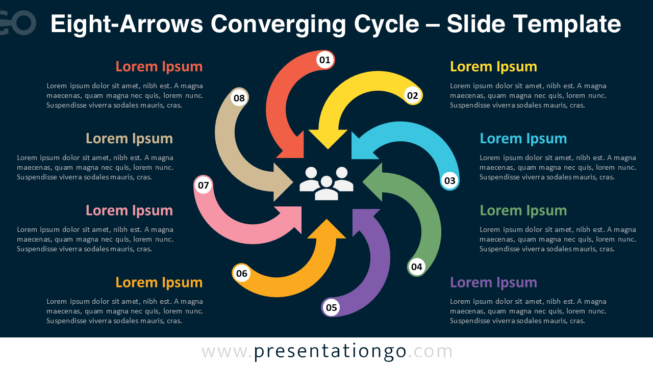 Eight-Arrows Converging Cycle for PowerPoint & Google Slides