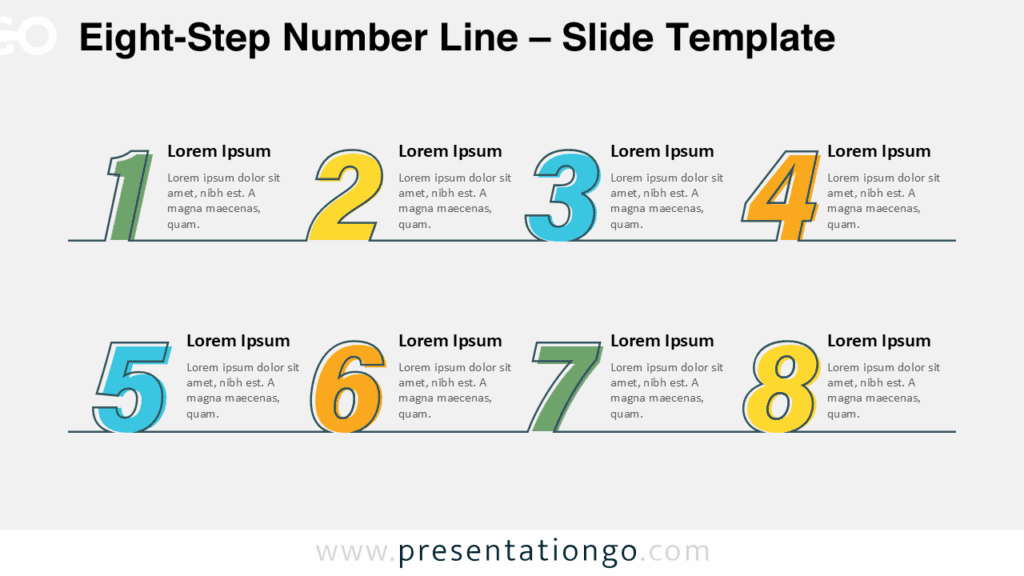 Eight-Step Number Line for PowerPoint & Google Slides