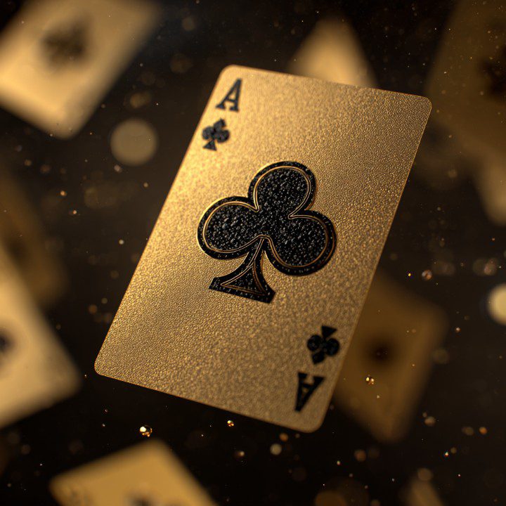 Luxury Golden Ace of Clubs Playing Card - PresentationGO