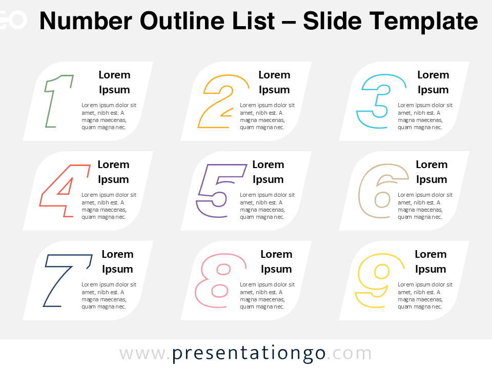 Free Google Slides and PowerPoint Templates to illustrate your List