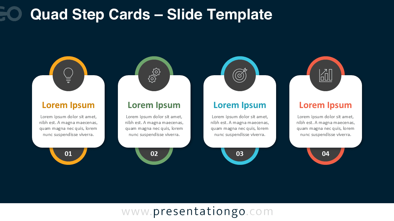 Quad Step Cards for PowerPoint & Google Slides Template