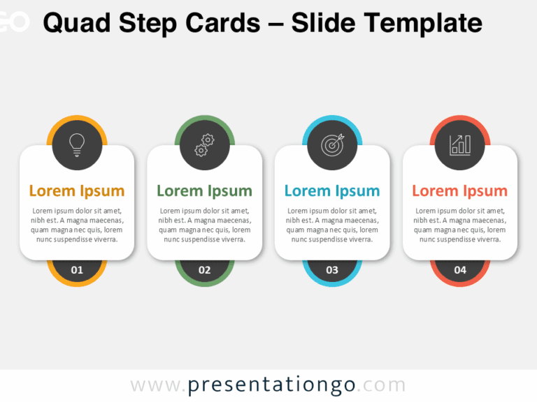 Quad Step Cards for PowerPoint & Google Slides Template