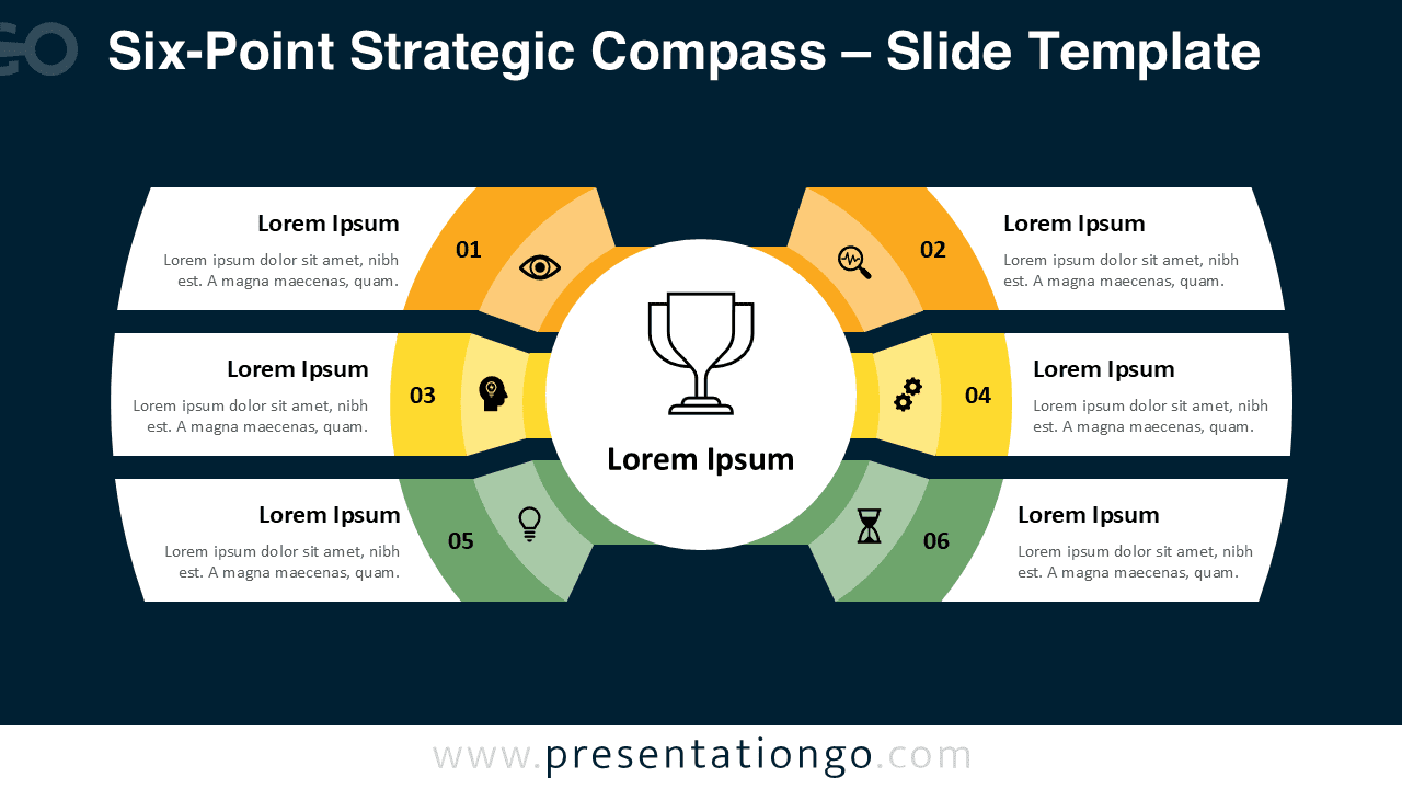 Six-Point Strategic Compass for PowerPoint & Google Slides