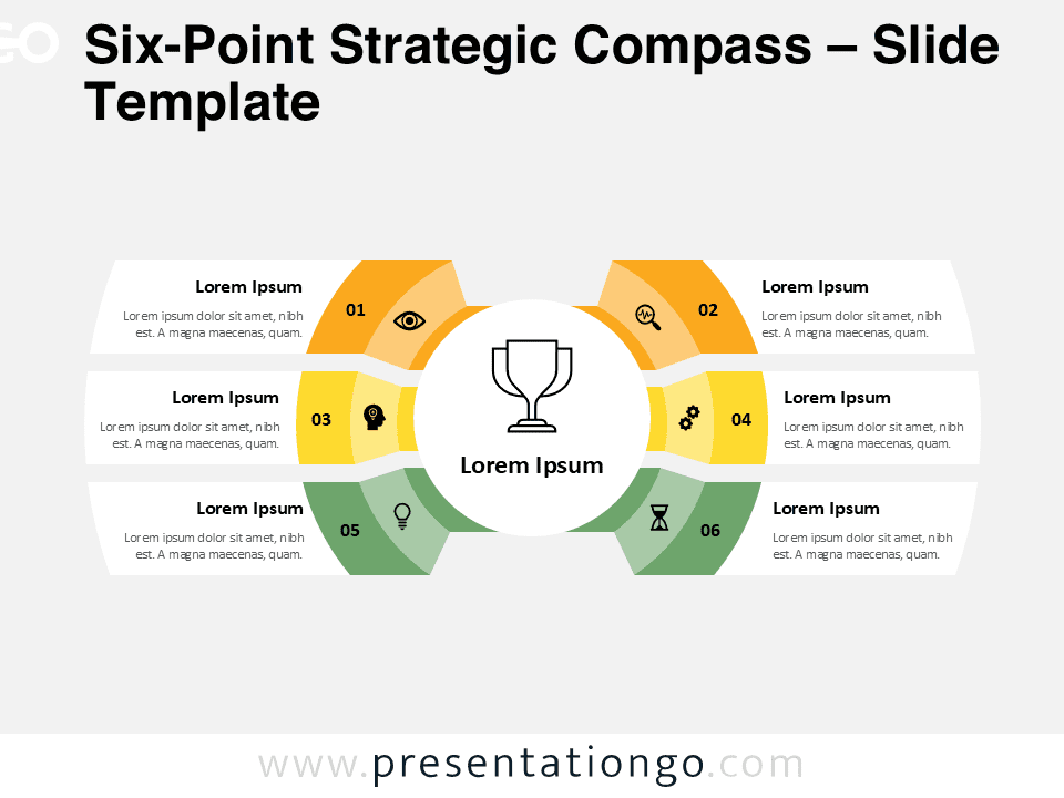 Six-Point Strategic Compass for PowerPoint & Google Slides