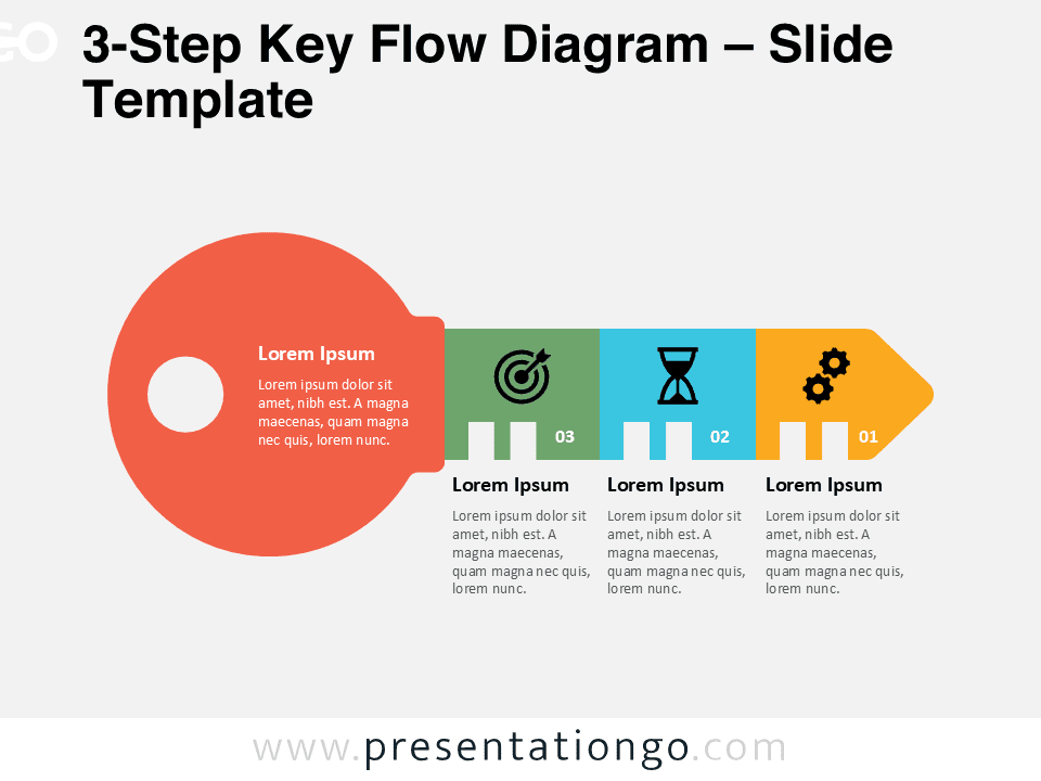 3-Step Key Diagram for PowerPoint & Google Slides
