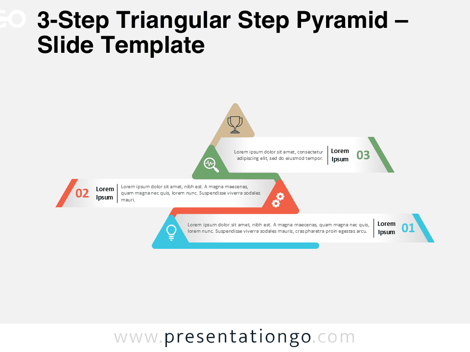 3-Step Triangular Step Pyramid for PowerPoint & Google Slides