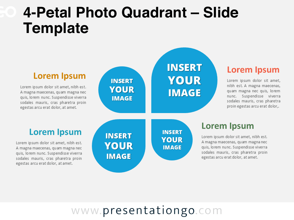 4-Petal Photo Quadrant for PowerPoint & Google Slides