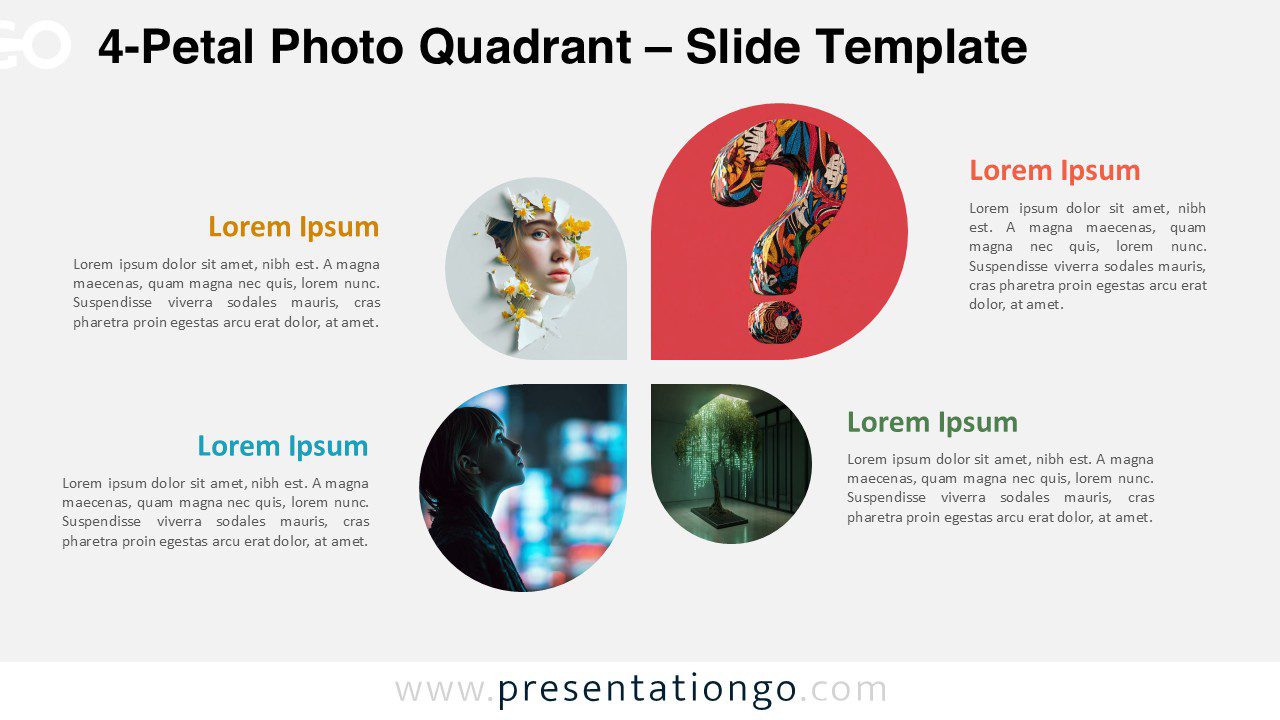 4-Petal Photo Quadrant for PowerPoint & Google Slides