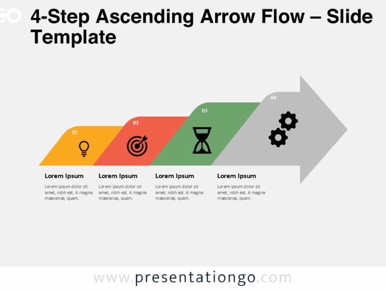 4-Step Ascending Arrow Flow for PowerPoint & Google Slides