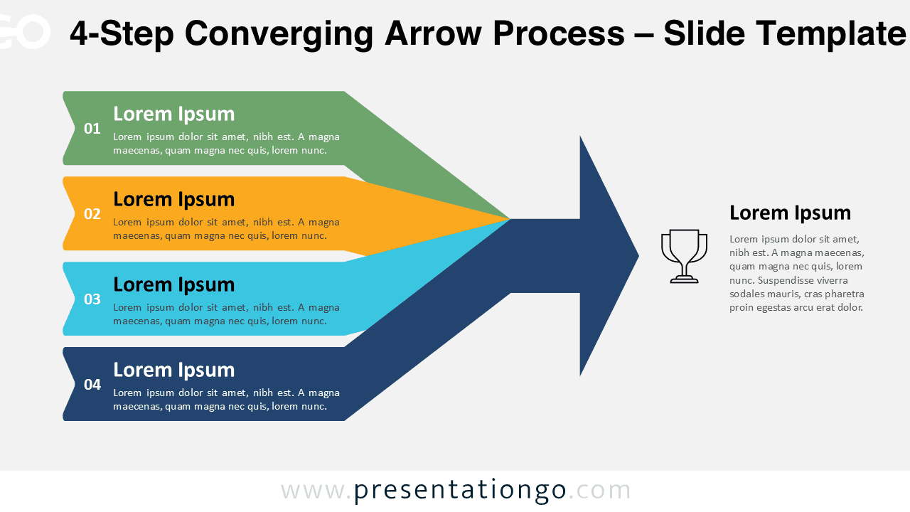4-Step Converging Arrow Process for PowerPoint & Google Slides