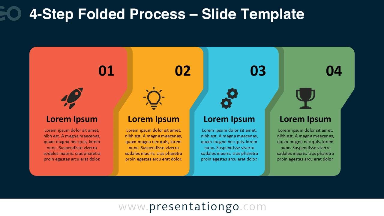 4-Step Folded Process for PowerPoint & Google Slides