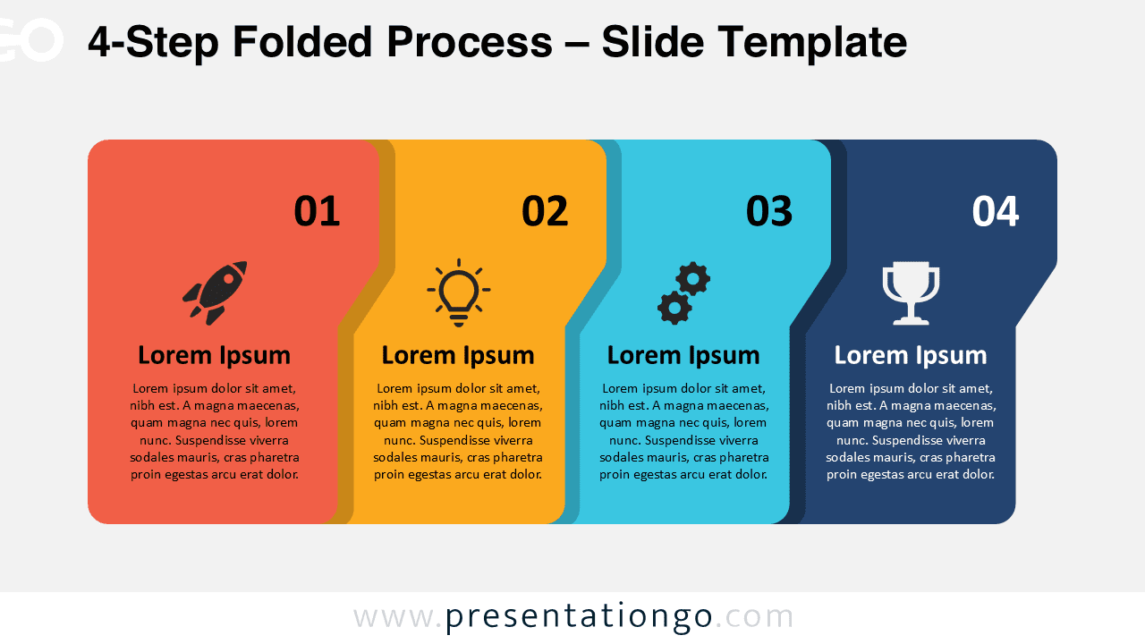 4-Step Folded Process for PowerPoint & Google Slides