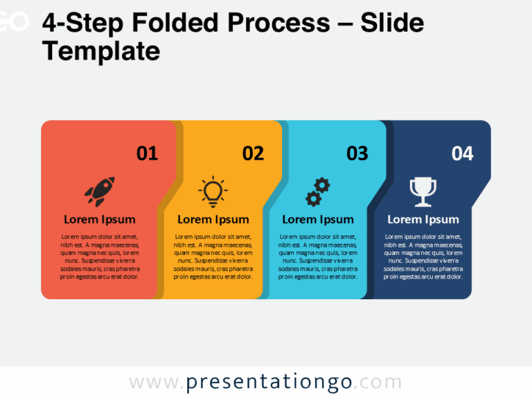 4-Step Folded Process for PowerPoint & Google Slides