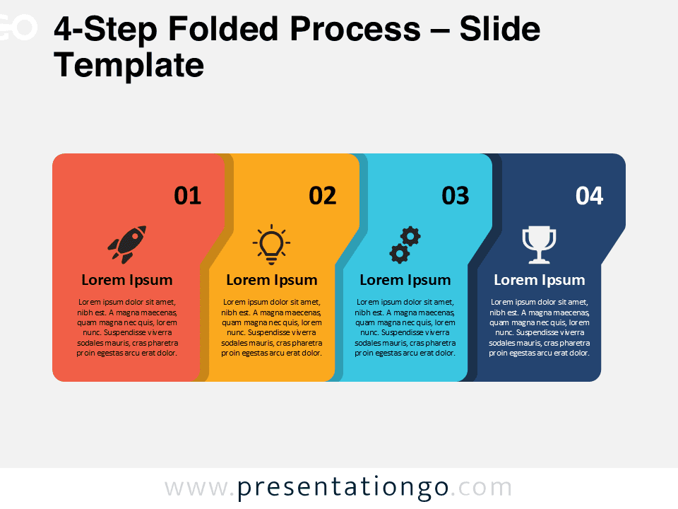 4-Step Folded Process for PowerPoint & Google Slides