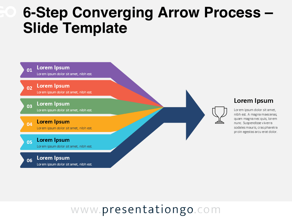6-Step Converging Arrow Process for PowerPoint & Google Slides