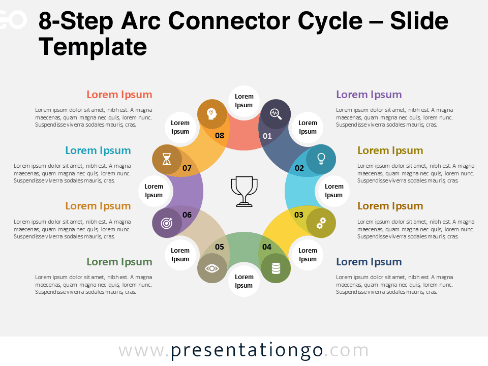 8-Step Arc Connector Cycle for PowerPoint & Google Slides
