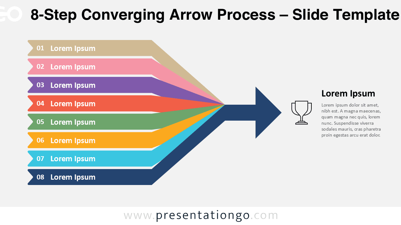 8-Step Converging Arrow Process for PowerPoint & Google Slides