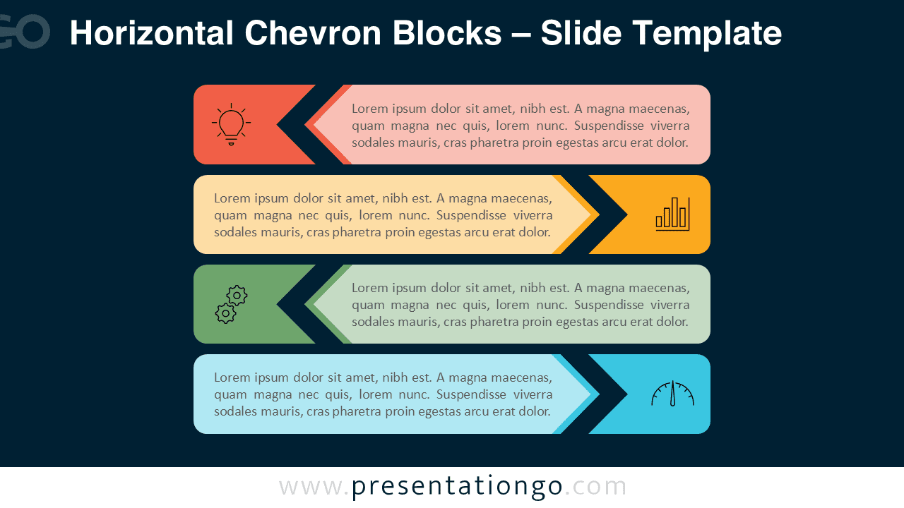 Horizontal Chevron Blocks for PowerPoint and Google Slides