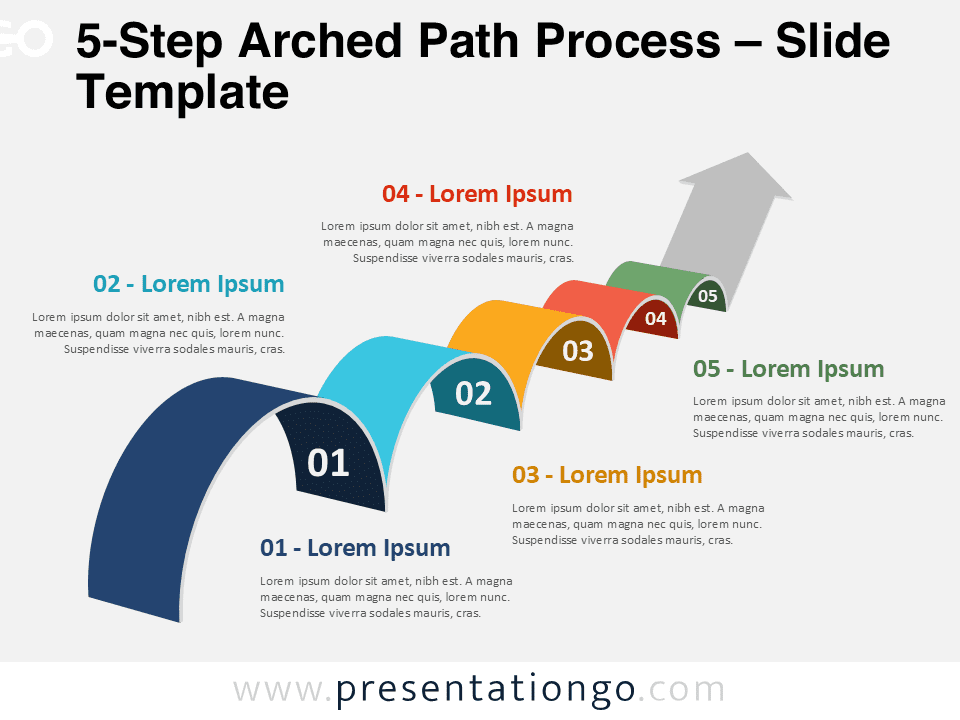 5-Step Arched Path Process for PowerPoint & Google Slides