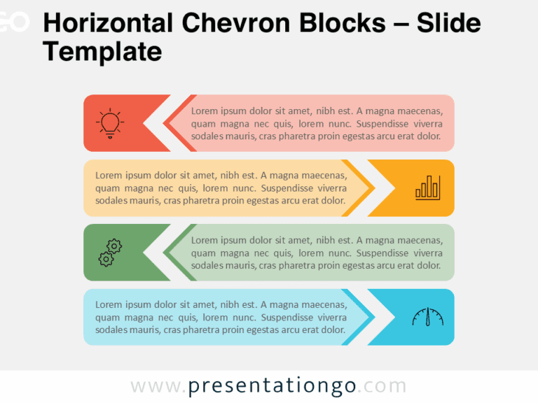 Horizontal Chevron Blocks for PowerPoint and Google Slides