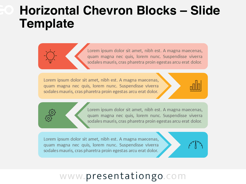 Horizontal Chevron Blocks for PowerPoint and Google Slides
