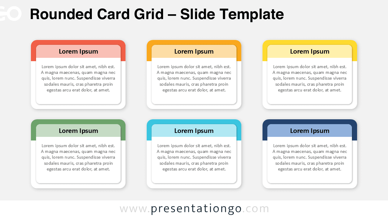 Rounded Card Grid for PowerPoint and Google Slides