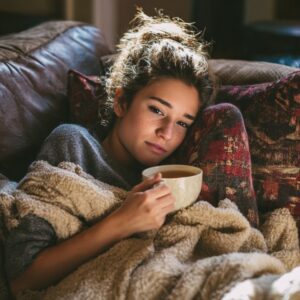 Cozy Moment with Tea on a Lazy Day