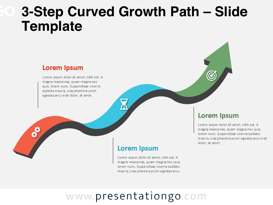 4-Step Curved Growth Path PowerPoint Diagram - PresentationGO