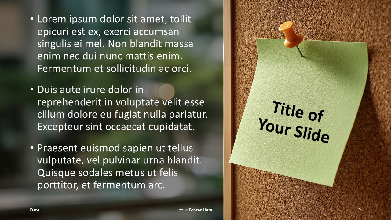 Corkboard Sticky Notes Template for PowerPoint & Google Slides