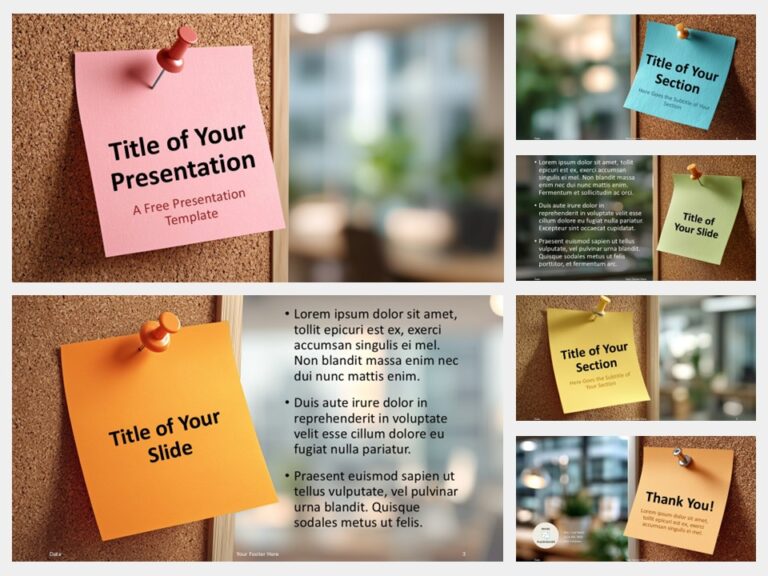 Corkboard Sticky Notes Template for PowerPoint & Google Slides