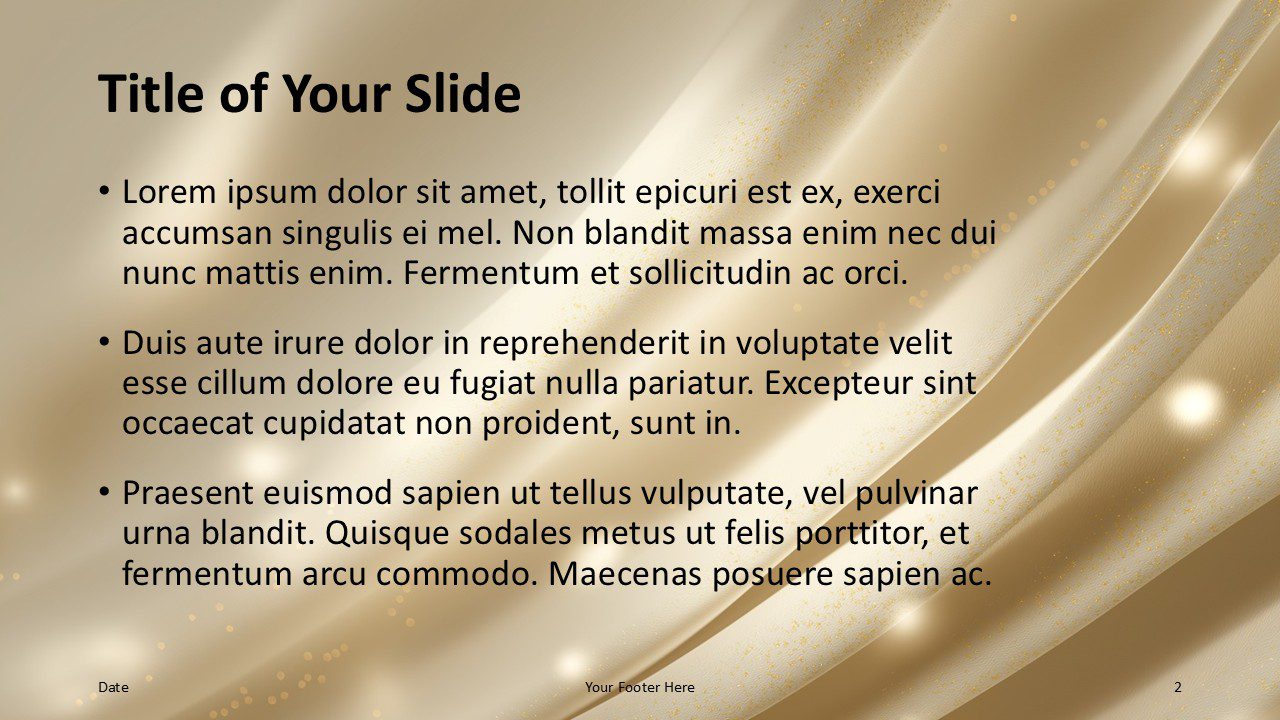 Golden Satin Silk PowerPoint Google Slides Template